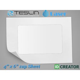 1-Up Sheet of Teslin Paper (for Laser Printer) from IDCreator