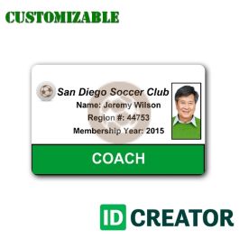 Soccer Coach ID Card | Same Day Shipping from IDCreator!